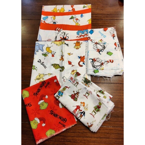 Robert Kaufman | Office | Lot Of 5 Dr Seuss Fabric R Kaufman Material ...